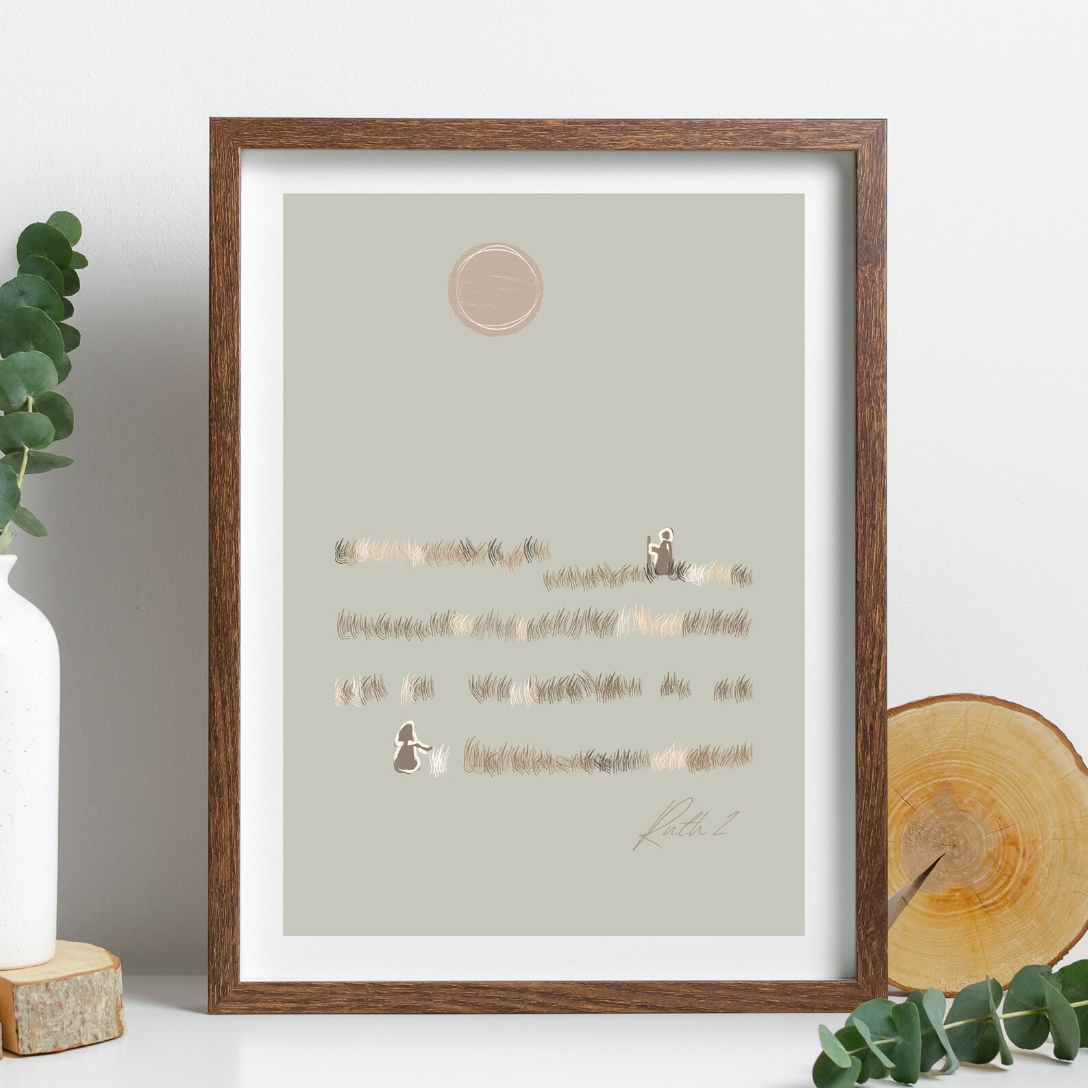 Ruth and Boaz Digital Print Ruth Gleaning Where You Go I Go Bible Art ...
