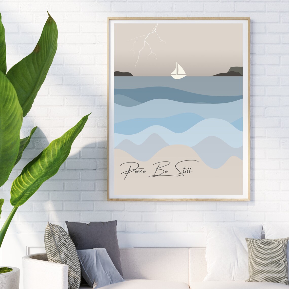 Peace Be Still Jesus Calms the Storm DIGITAL PRINT Jesus Bible Art Be ...