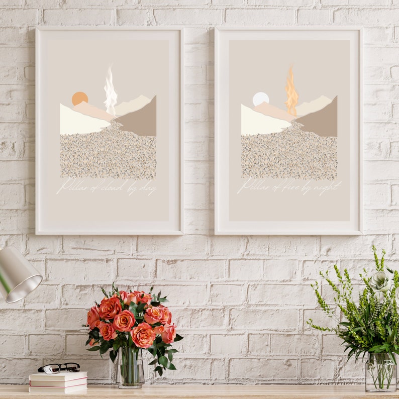 Pillar of Clouds and Fire Moses Exodus Digital Print Christian - Etsy