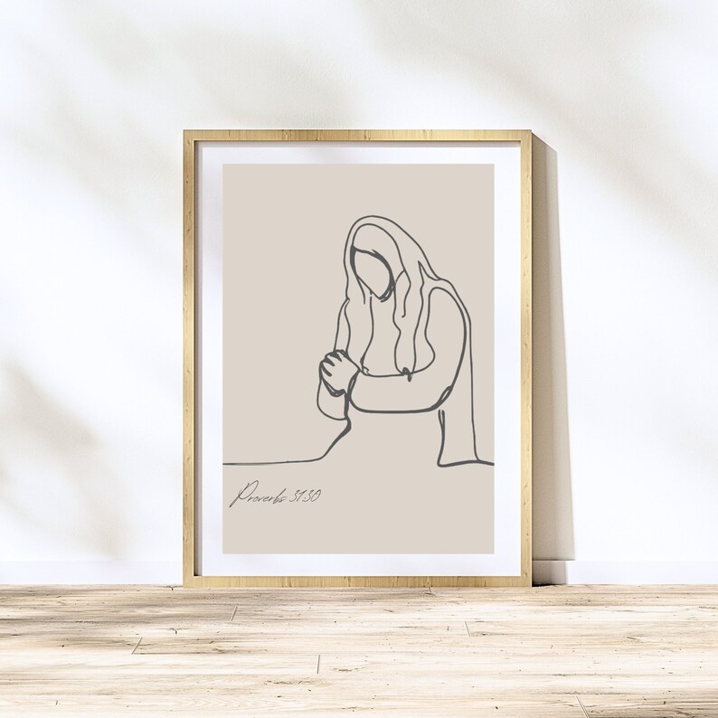 Proverbs 31 Woman Praying Bible Sketch Bible Story Line Art Digital ...