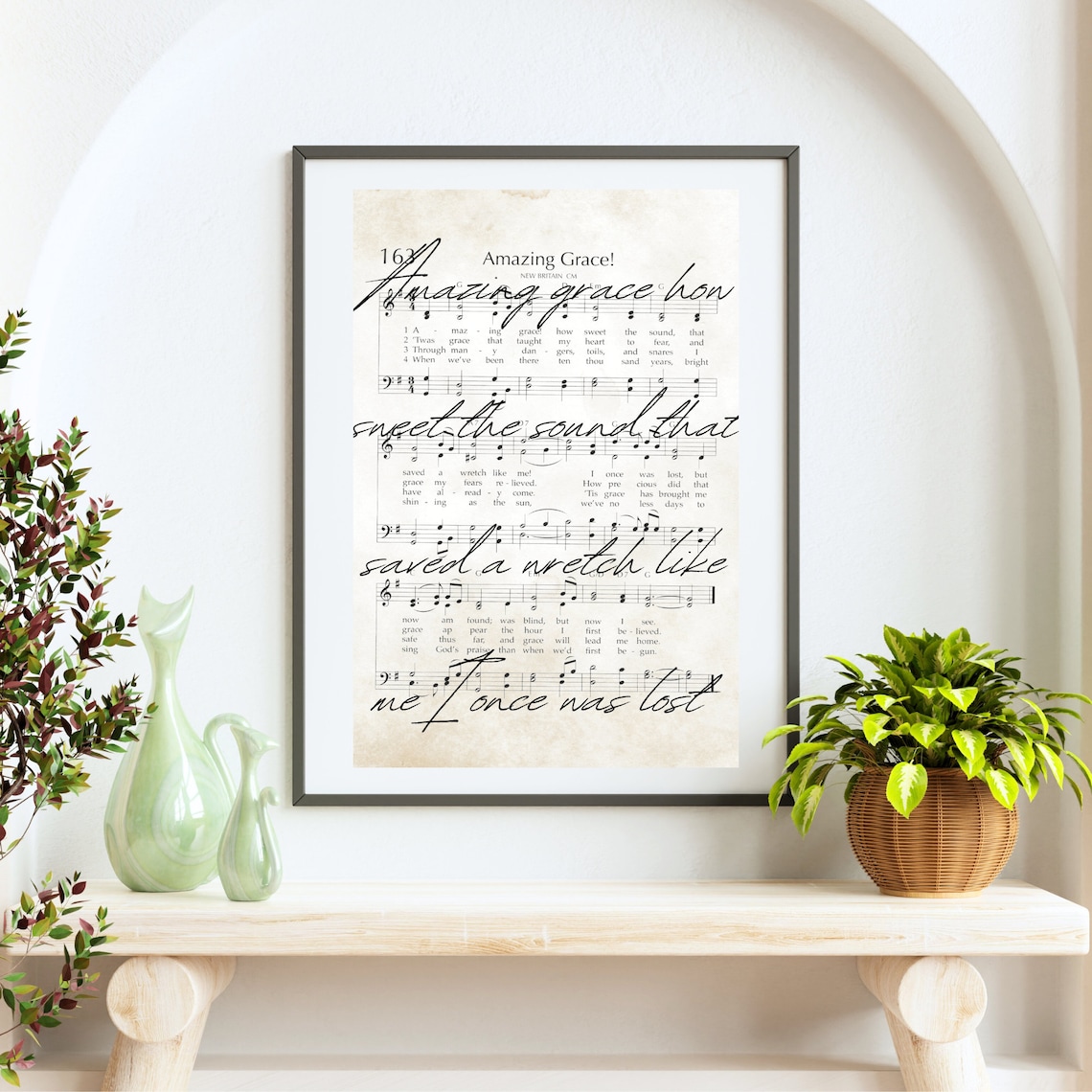 Amazing Grace Print Hymn Printable Vintage Sheet Music Instant Download ...