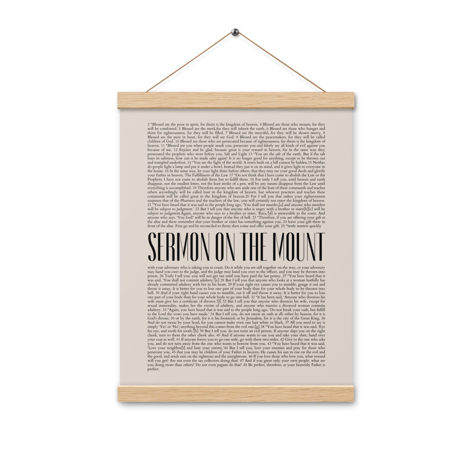 Sermon on the Mount Poster Wood Hangers Jesus Wall Art Bible Wall Art ...