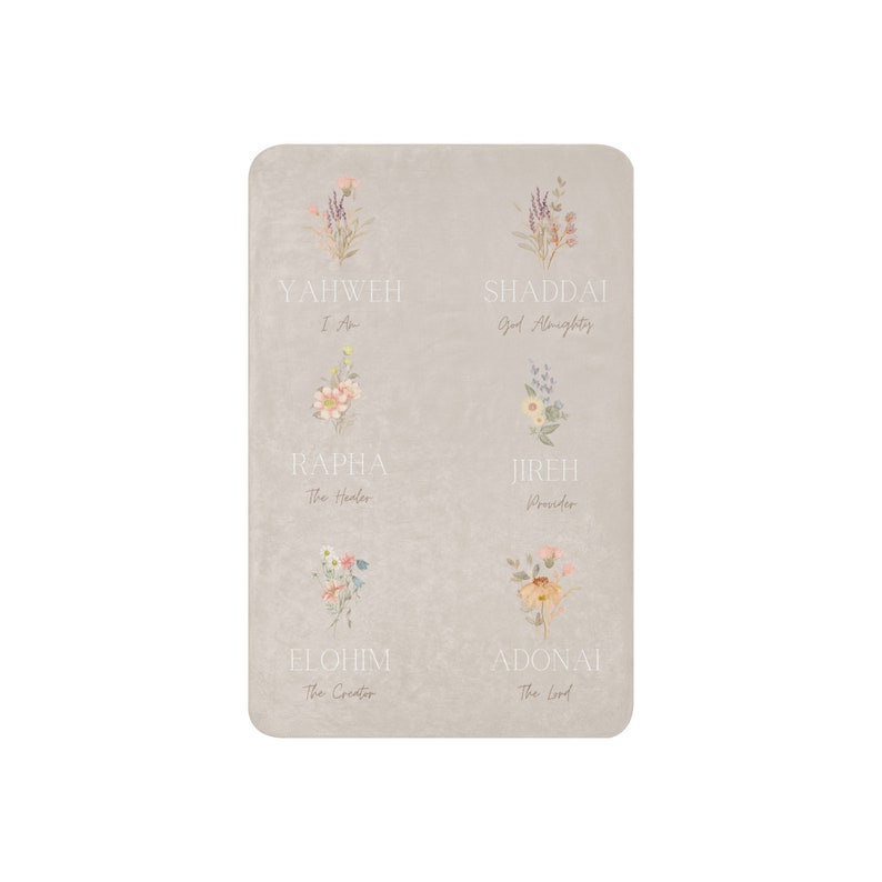 Names of God Sherpa Blanket Yahweh Jireh Rapha Adonai Elohim Shaddai ...