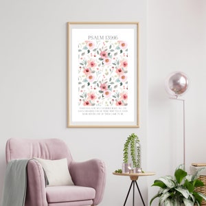 Psalm 139 16 Floral Pattern Printable Modern Scripture Decor Bible ...