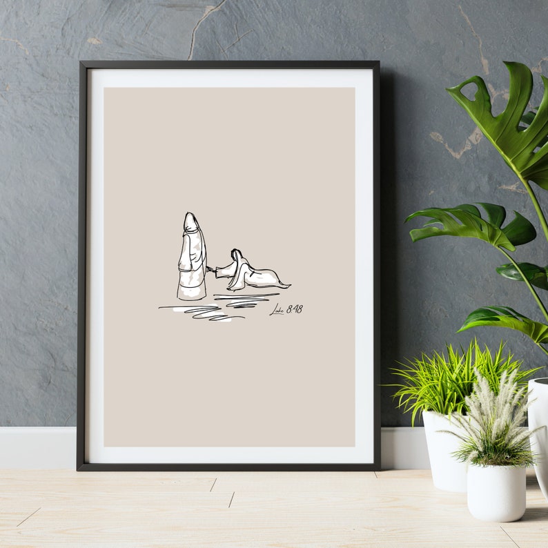 Jesus Heals the Bleeding Woman Digital Print Woman With Issue of Blood ...