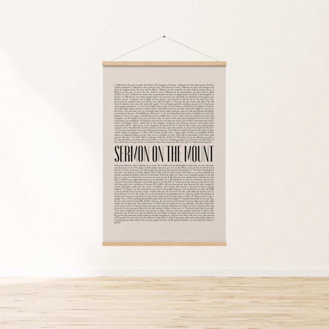 Sermon on the Mount Poster Wood Hangers Jesus Wall Art Bible Wall Art ...