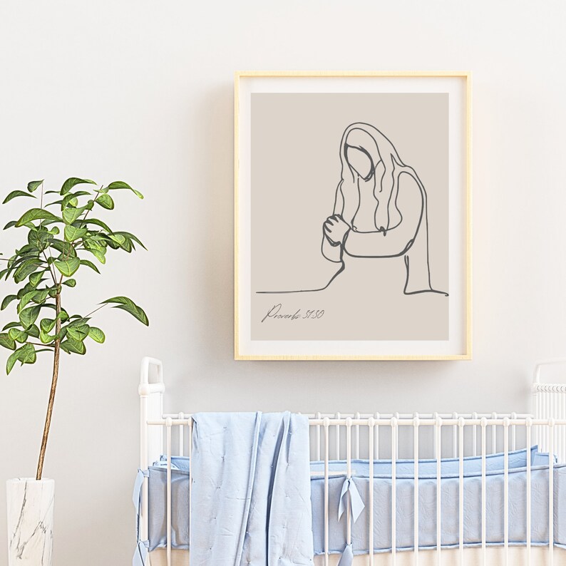 Proverbs 31 Woman Praying Bible Sketch Bible Story Line Art Digital ...