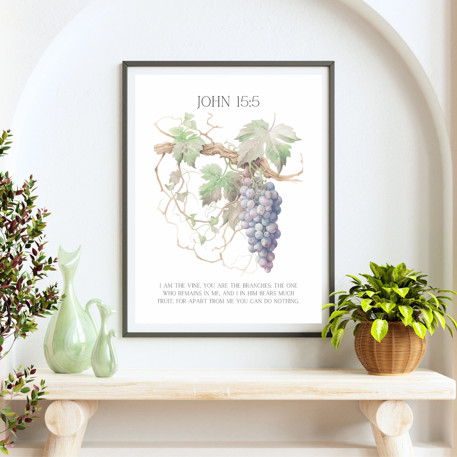 John 15:5 I Am the Vine Printable Modern Scripture Decor Bible Verse ...