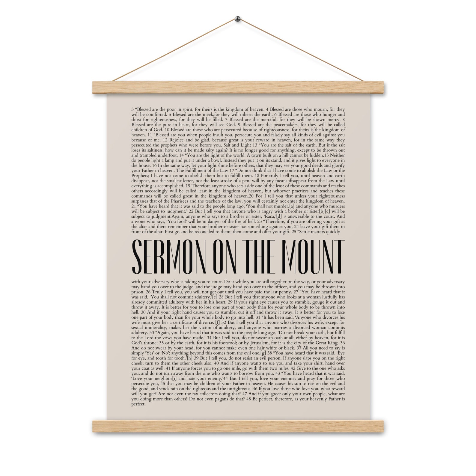 Sermon on the Mount Poster Wood Hangers Jesus Wall Art Bible Wall Art ...