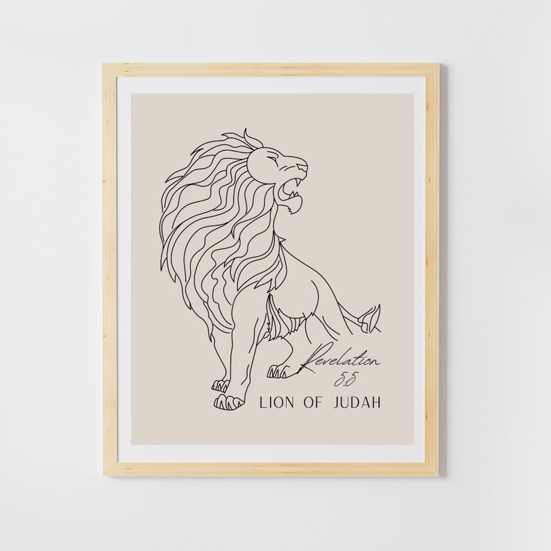 Lion of Judah Christian Digital Wall Art Vertical Animal Nursery Print ...