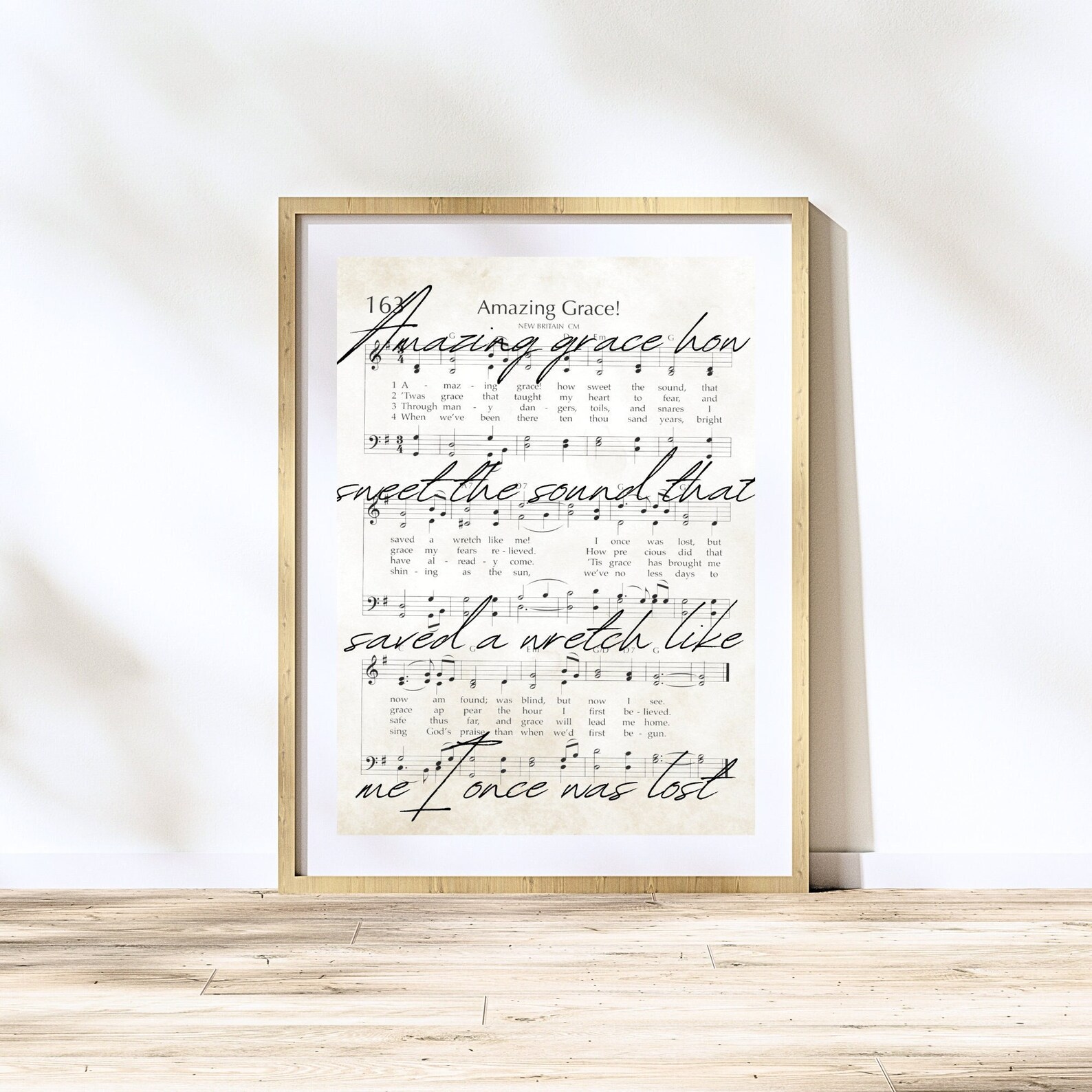 Amazing Grace Print Hymn Printable Vintage Sheet Music Instant Download ...
