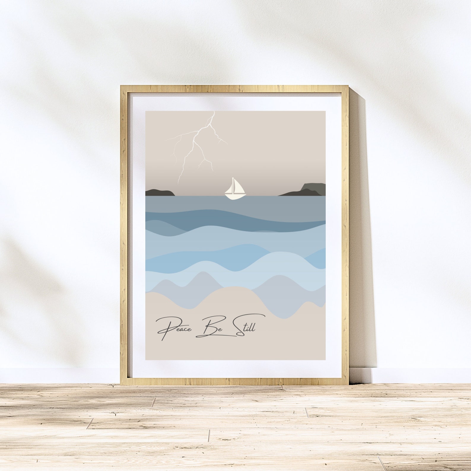 Peace Be Still Jesus Calms the Storm DIGITAL PRINT Jesus Bible Art Be ...