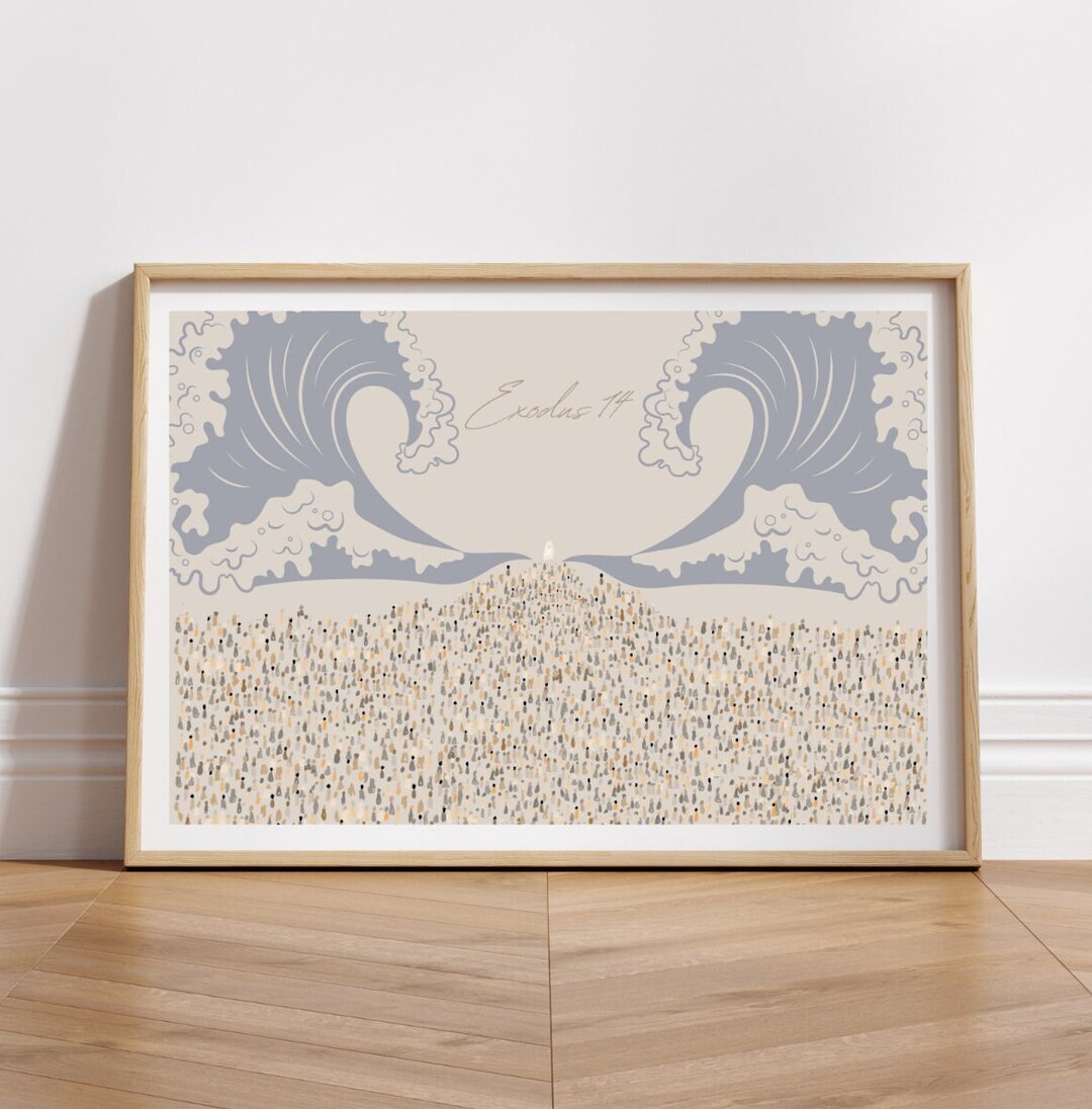 Moses Parting the Red Sea Digital Print Exodus Old Testament Sketches ...