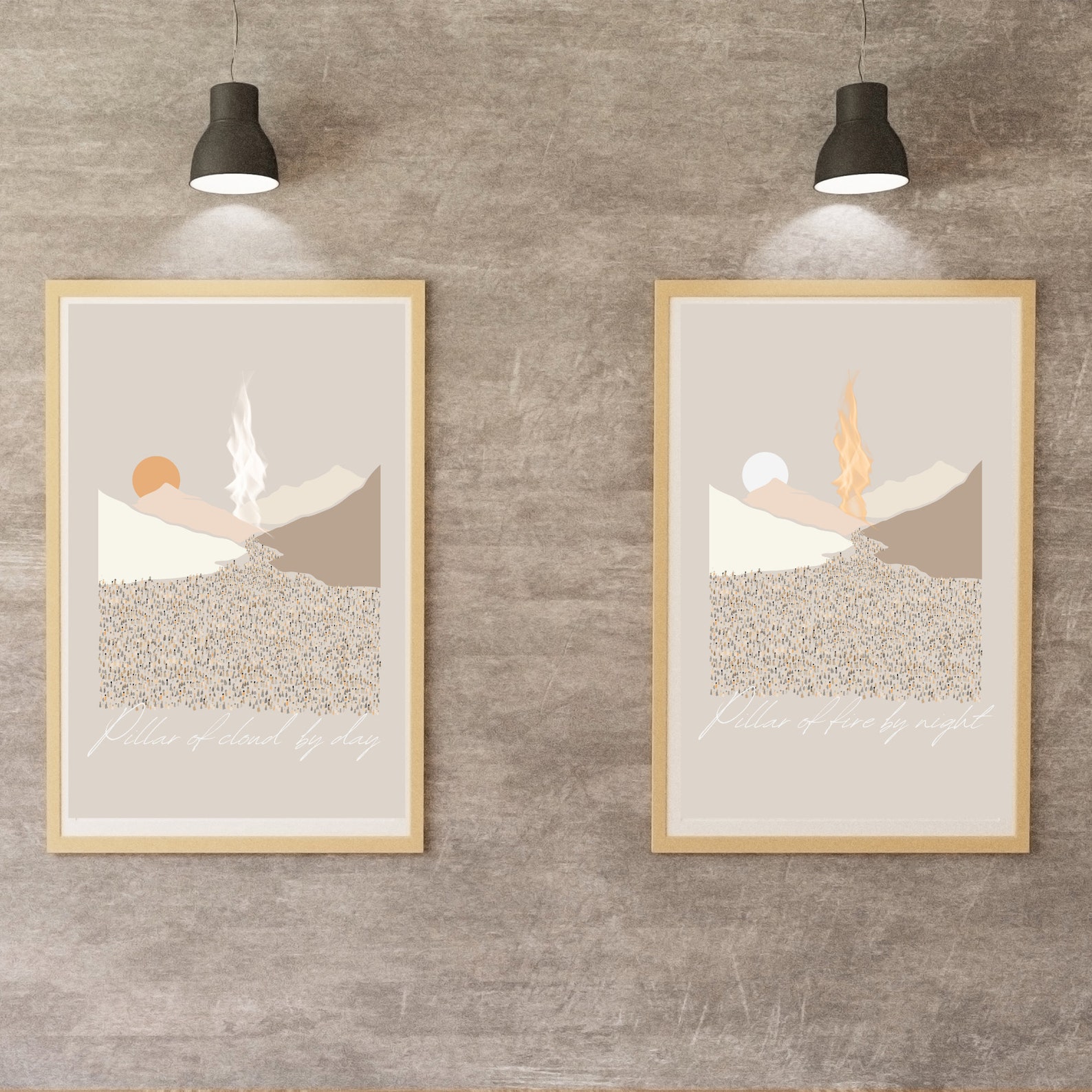 Pillar of Clouds and Fire Moses Exodus Digital Print Christian Bible ...