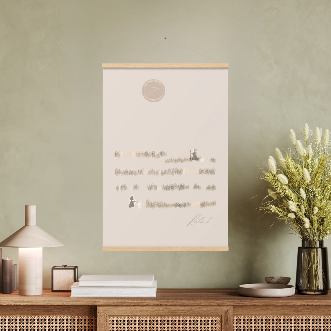 Ruth and Boaz Poster With Wood Hangers Ruth Gleaning Where You Go I ...