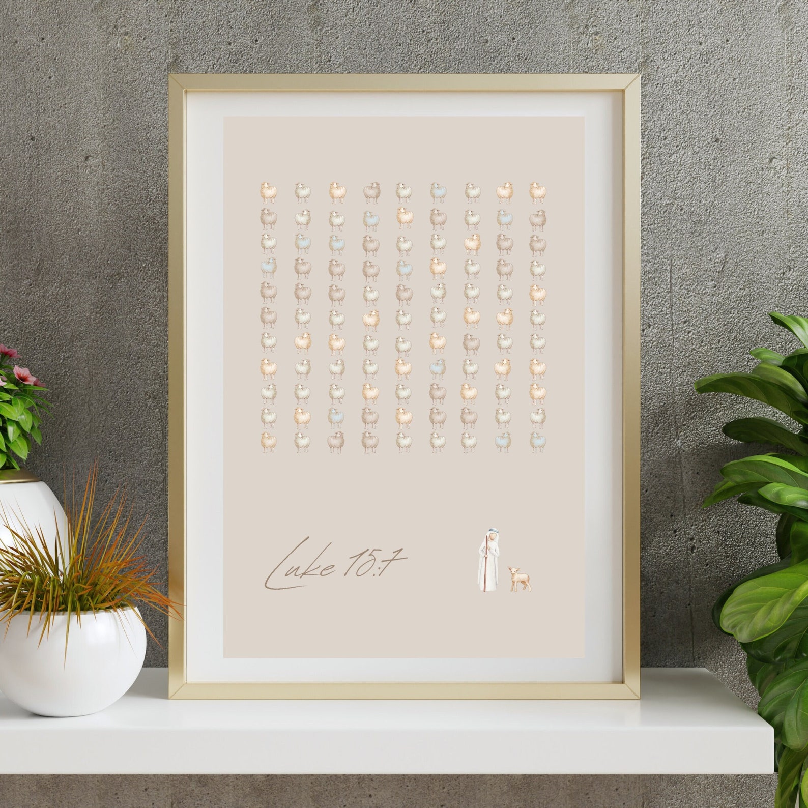 Jesus Leaves the 99 Parable of the Lost Sheep Digital Print Bible ...