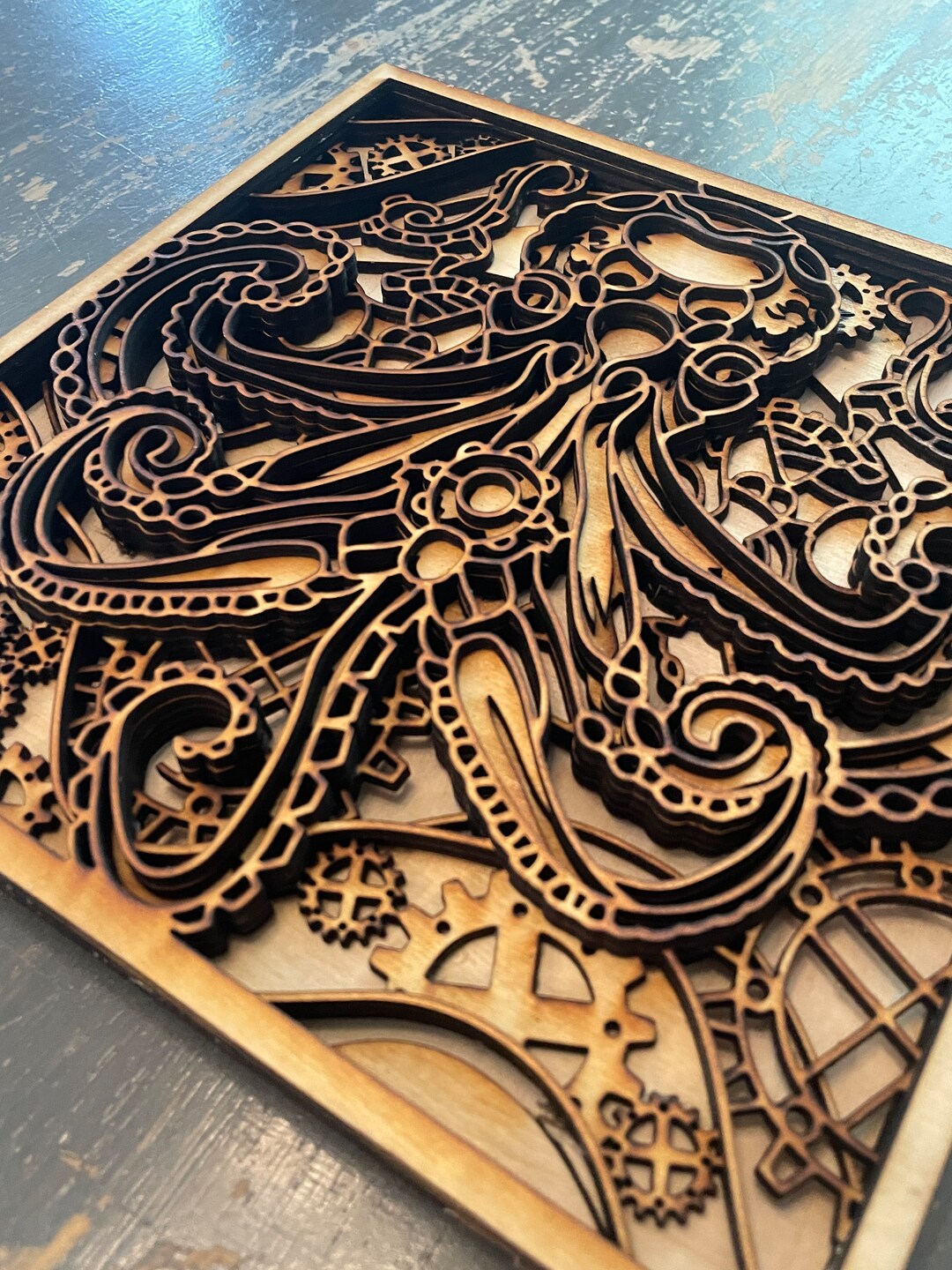 Octopus Multilayer Laser-cut Wood Wall Panel. - Etsy