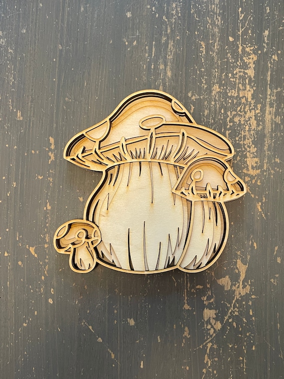 Multilayer Mushrooms Laser-cut Wall Panel | Etsy