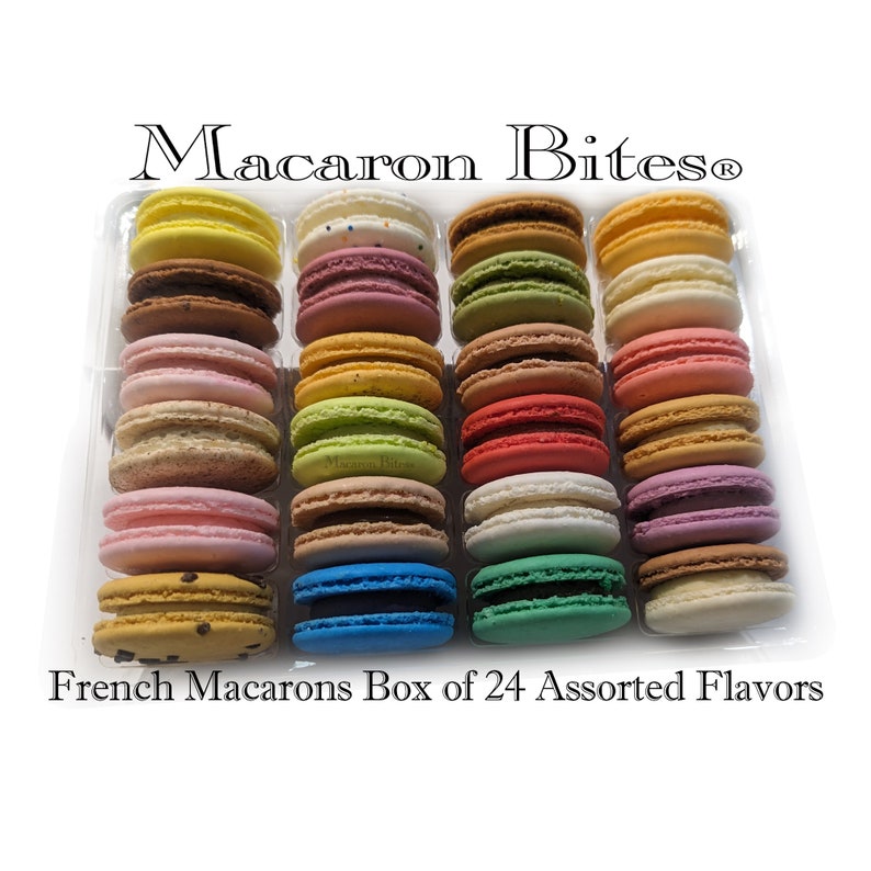Macaron Bites - 24 Assorted French Macarons Box - Etsy