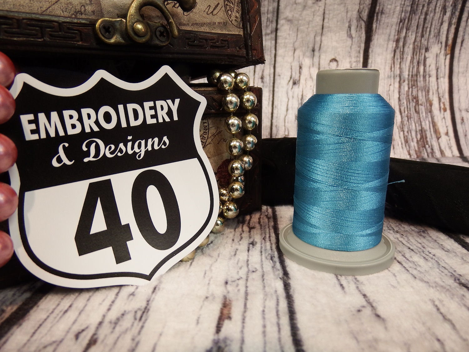 BLUE EMBROIDERY Thread Robin Egg Glide Polyester 5500 Yards, 40 Wt ...