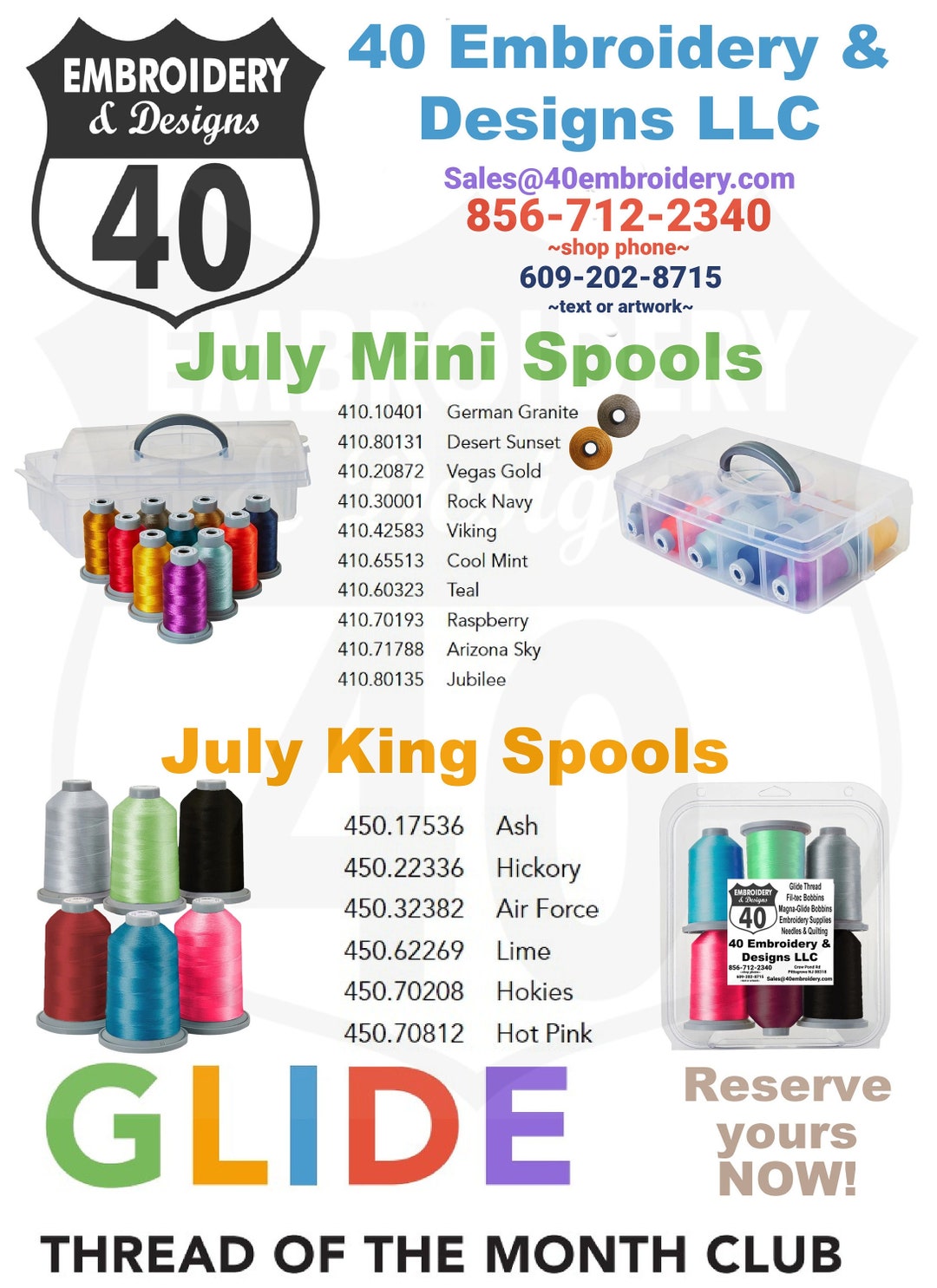 Glide Thread of the Month Club. 10 Mini Spools or 6 King Spools With ...