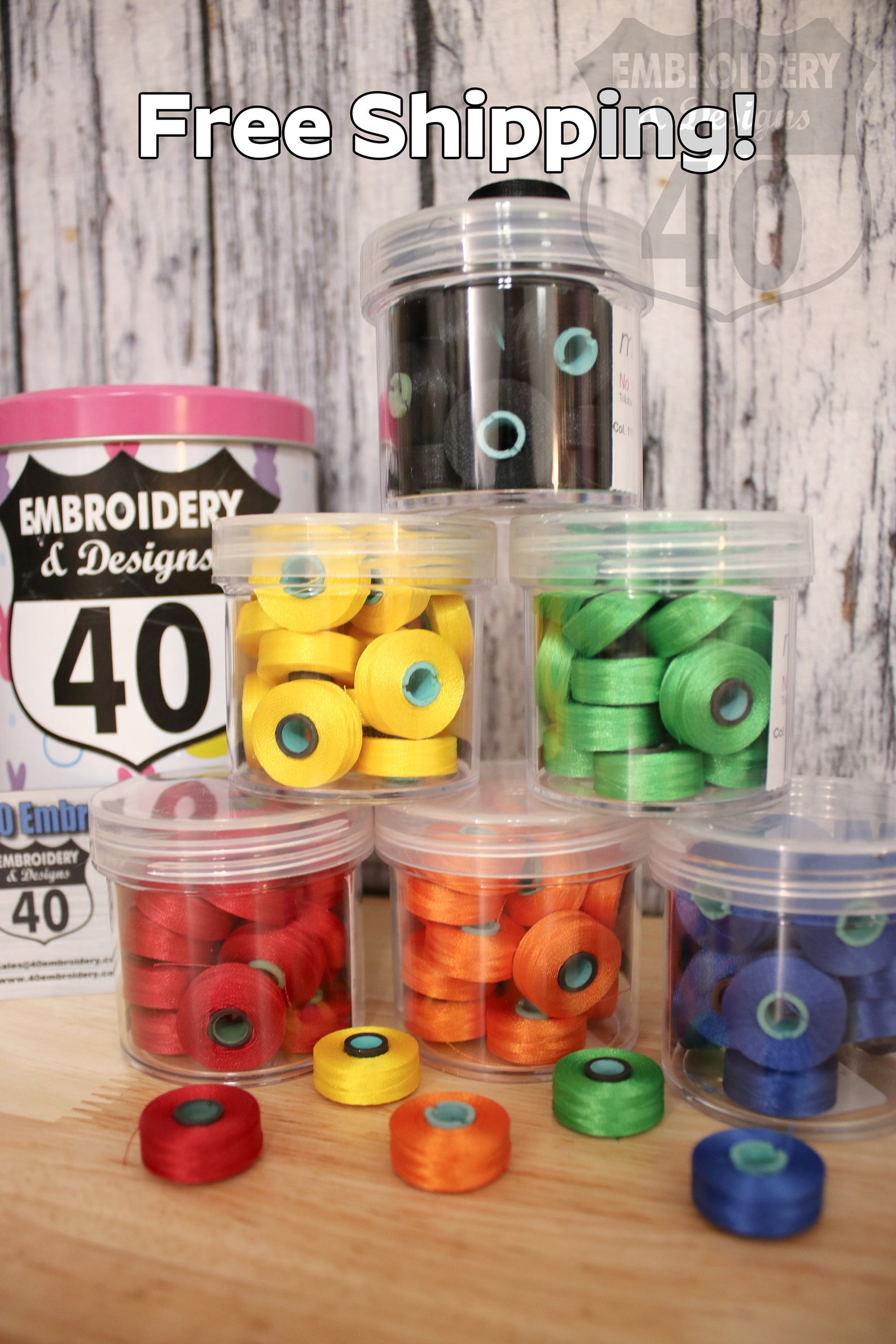 Magnetic Bobbins, SIZE L, Pre-wound Magna-glide DELIGHT Fil-tec Bobbins ...