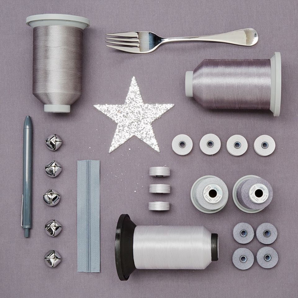 GRAY EMBROIDERY. Warm Grey Thread Glide Polyester 5500 Yards, 40 Wt ...