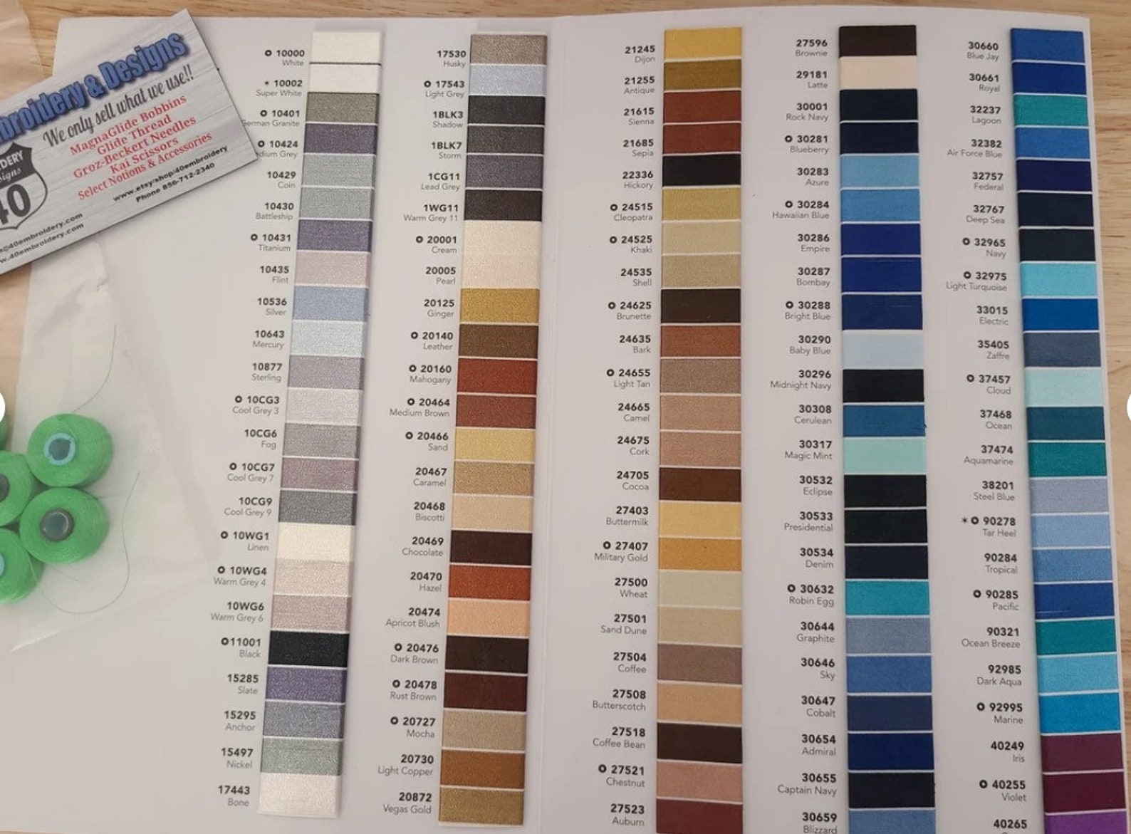 Glide Thread Color Chart. Polyester Trilobal Embroidery Thread - Etsy ...