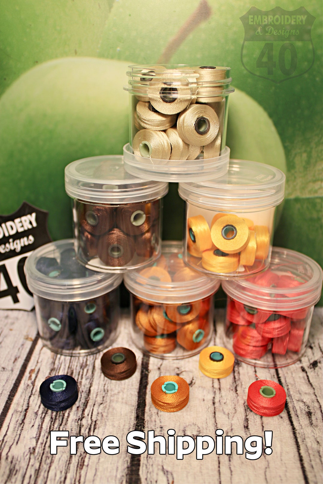 Magnetic Bobbins, SIZE L, Pre-wound Magna-glide DELIGHT Fil-tec Bobbins ...