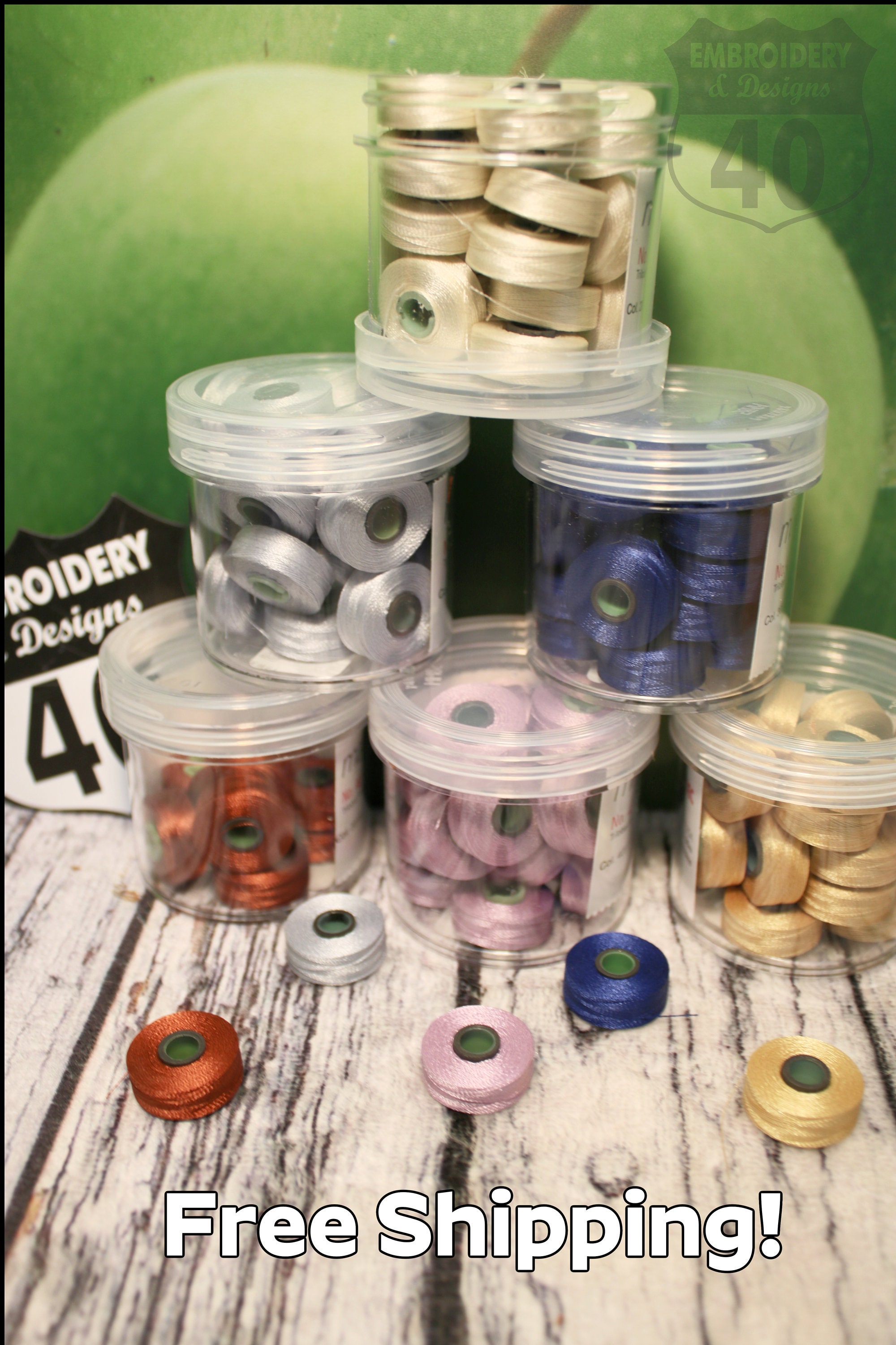 Magnetic Bobbins, SIZE L, Pre-wound Magna-glide DELIGHT Fil-tec Bobbins ...