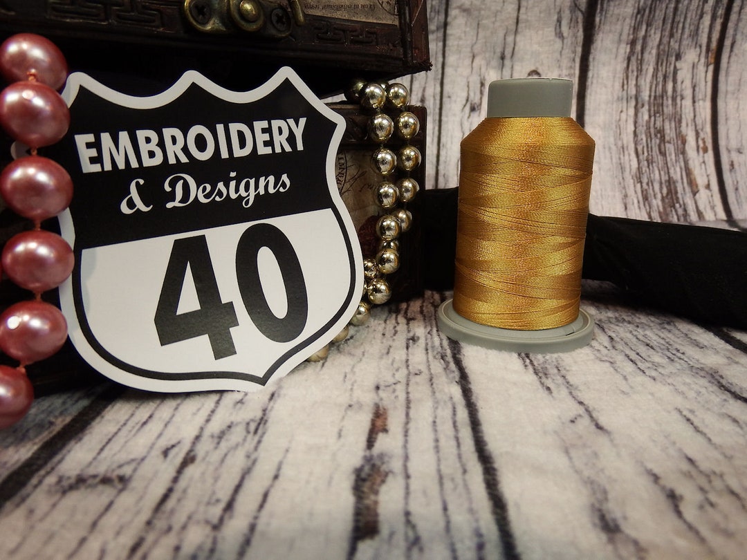 GOLD EMBROIDERY Military Gold Thread Glide Polyester 5500 Yards, 40 Wt ...