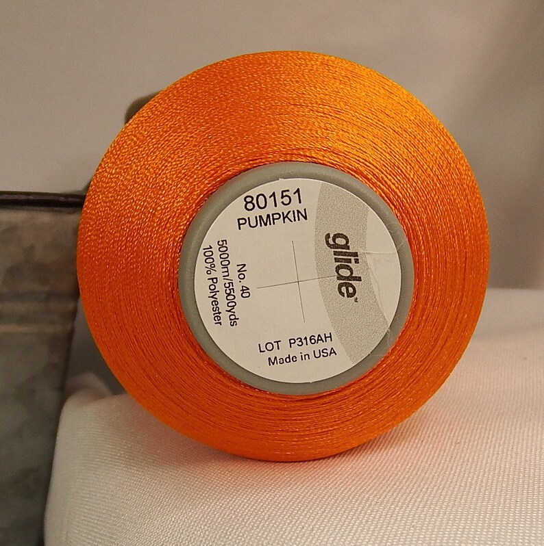 ORANGE PUMPKIN Thread Glide Polyester 5500 Yards, 40 Wt. King Large ...