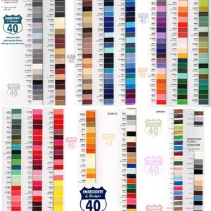 Glide 2024 Thread Color Chart. Includes Glisten, Affinity, Luminary ...
