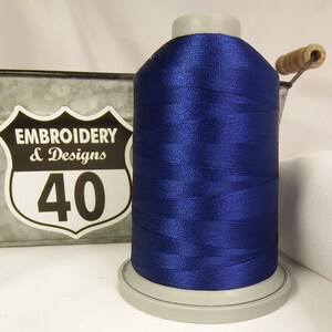 Admiral Blue EMBROIDERY Thread Glide #30654 Polyester 5500 Yards, 40 Wt ...