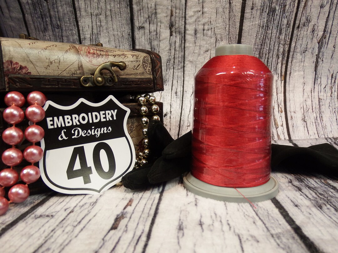 RED EMBROIDERY Thread Glide Polyester 5500 Yards, 40 Wt. King Large ...