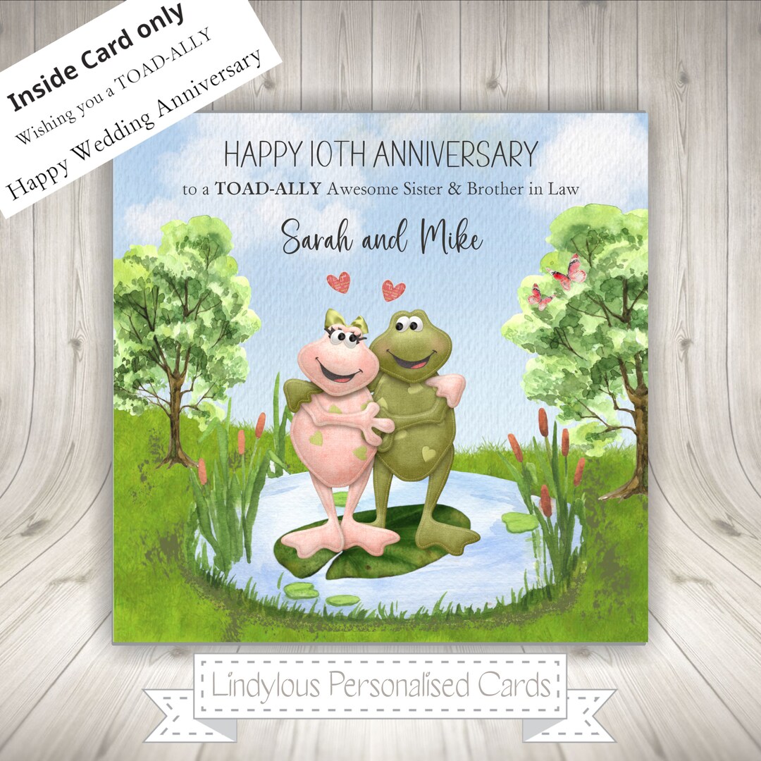 Toad Frogs TOADALLY Awesome Personalised Anniversary Card - Etsy
