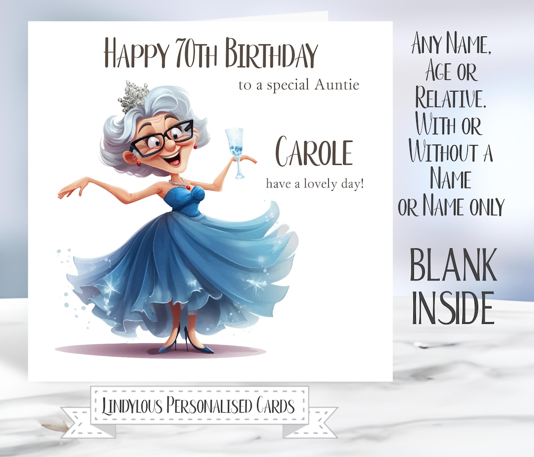 Personalized Old Lady Birthday Card: Funny Auntie, Grandma, Sister - Etsy
