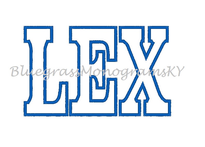 LEX Lexington Satin Stitch Applique Kentucky Block Letter - Etsy