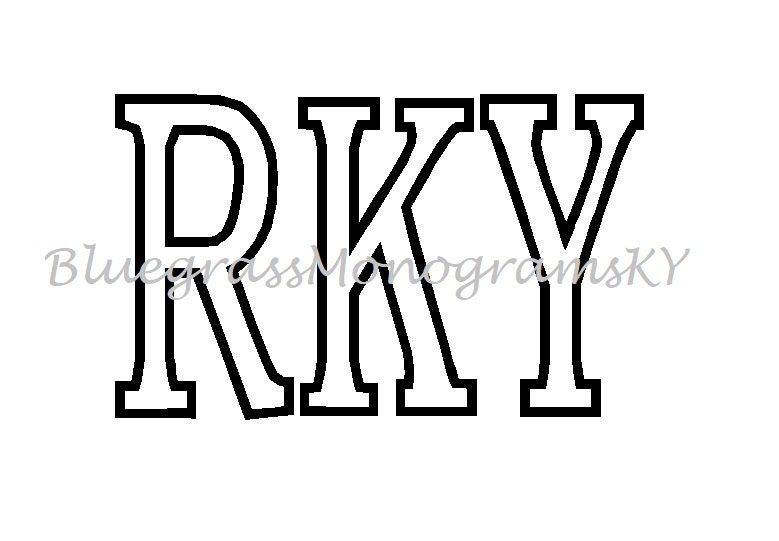 RKY Richmond Satin Stitch Applique Kentucky Block Letter | Etsy