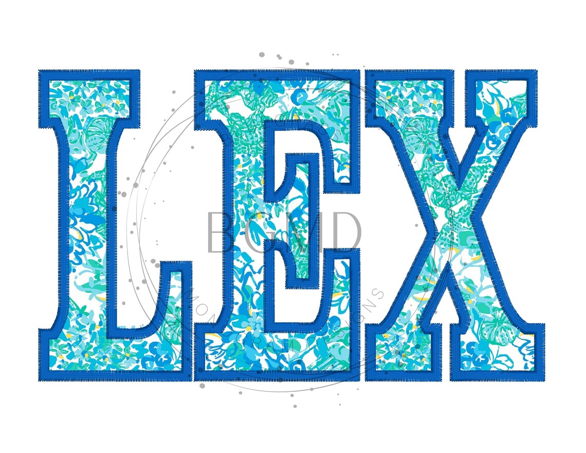 LEX Lexington Satin Stitch Applique Kentucky Block Letter - Etsy