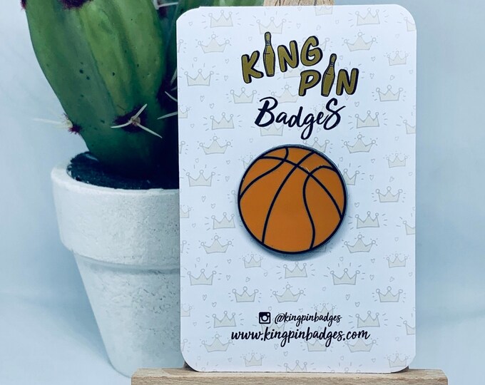BASKETBALL (large) Enamel Pin Badge | Soft Enamel Pin | American Sports ...
