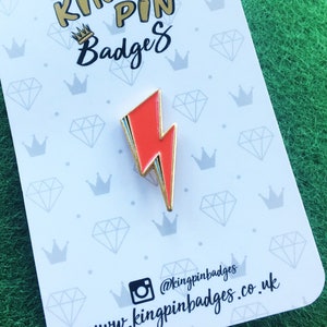LIGHTNING BOLT Enamel Pin Badge | Soft Enamel Pin | Red Lightning Bolt ...