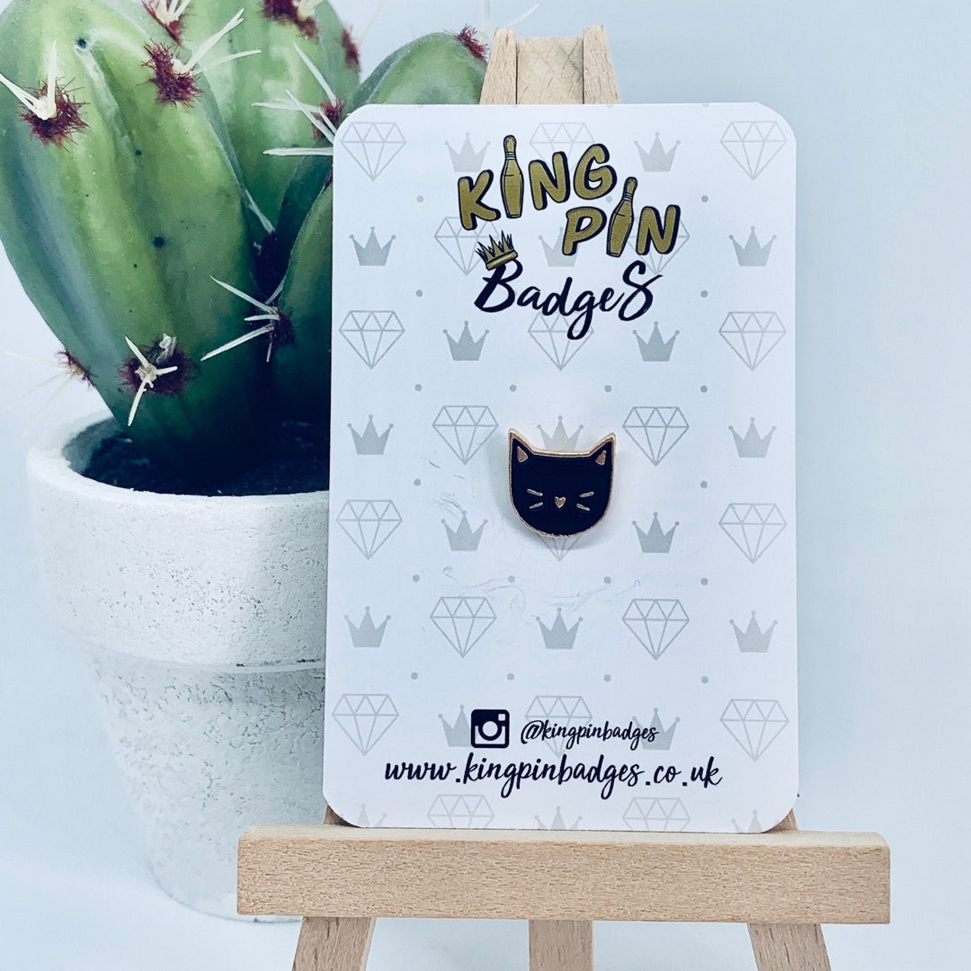 MINI CAT Enamel Pin Badge | Cat Face Pin | Soft Enamel Pin | Animal ...