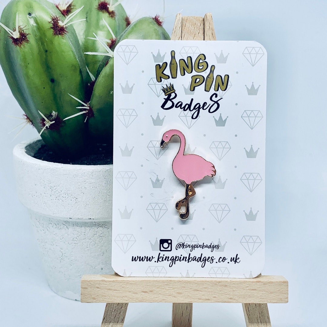 FLAMINGO Enamel Pin Badge | Pink Bird Pin Badge | Soft Enamel Pin ...