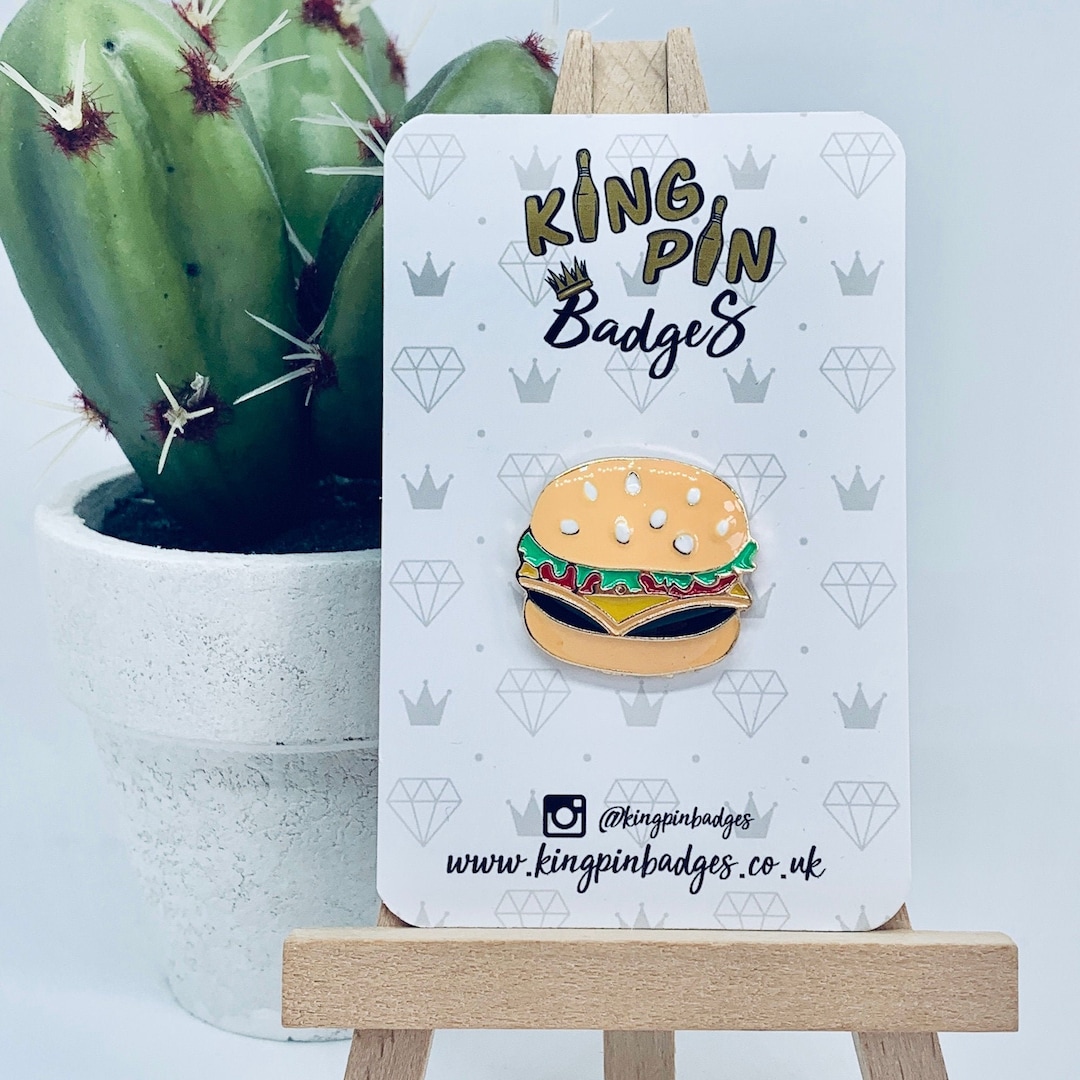 BURGER Enamel Pin Badge | Burger Badge | Pin Badge | Food Gifts ...
