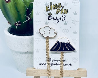 Mount Fuji Cat Hard Enamel Pin - Etsy