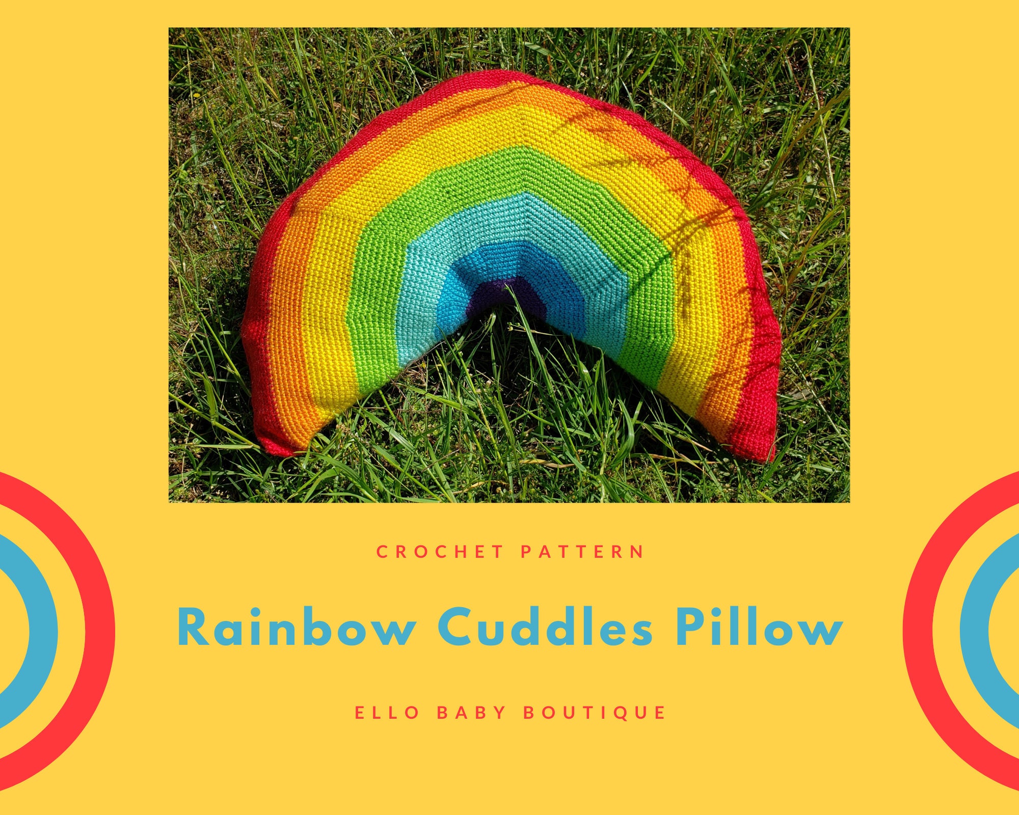 CROCHET PATTERN Rainbow Cuddles Duo Pillow and Buddy - Etsy