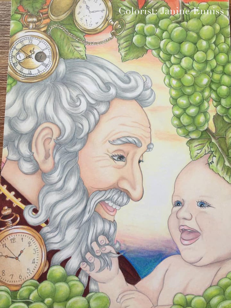 Chronos father Time and the New Year, Premium Advanced Greyscale ...