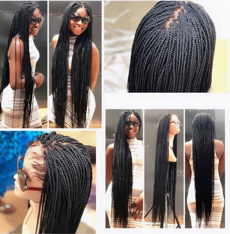 Realistic Hand Made Box Braided Wigs | Neat Small Size Box Braided Lace ...