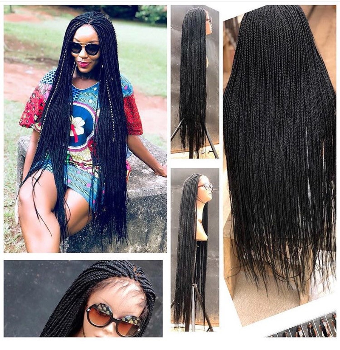 Realistic Hand Made Box Braided Wigs | Neat Small Size Box Braided Lace ...